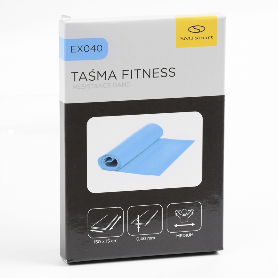 Taśma guma oporowa fitness MEDIUM niebieska 0.4 mm / SMJ sport EX040 ...